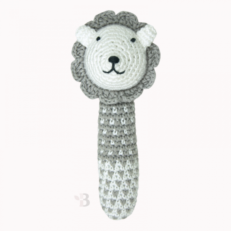 Bamboo Crochet Rattle - Lewis the Lion | Bamboo Baby & Kids
