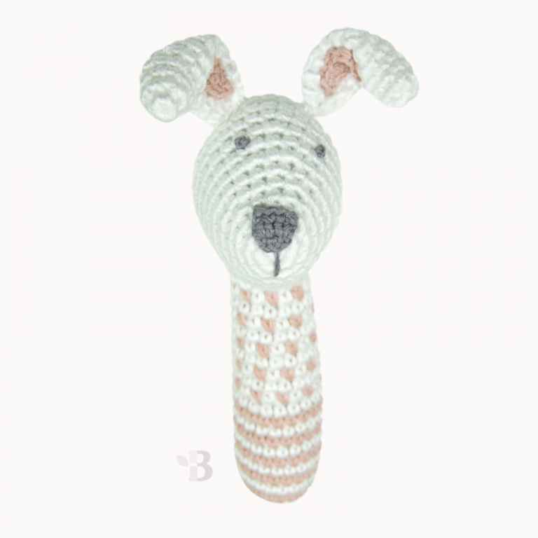 Bamboo Crochet Rattle - Dallas the Dog | Bamboo Baby & Kids