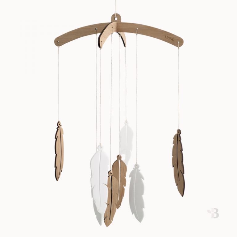 Bamboo Mobile - Boho Feathers | Bamboo Products for Baby and Kids