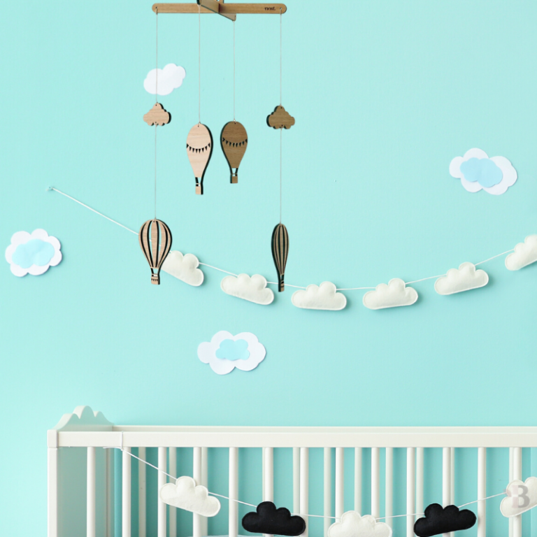 Bamboo Nursery Mobile - Hot Air Balloons | Bamboo Baby & Kids