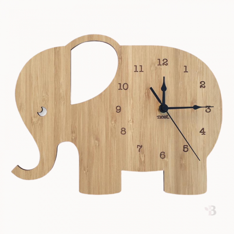 Bamboo Wall Clock - Elephant | Afterpay | Bamboo Baby & Kids