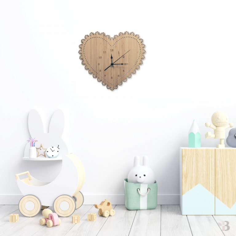 Bamboo Wall Clock - Heart | Afterpay | Bamboo Baby & Kids