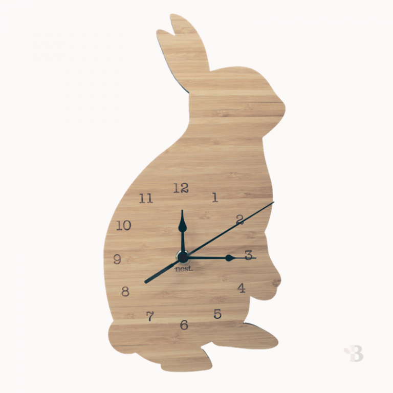 Bamboo Wall Clock - Rabbit | Afterpay | Bamboo Baby & Kids