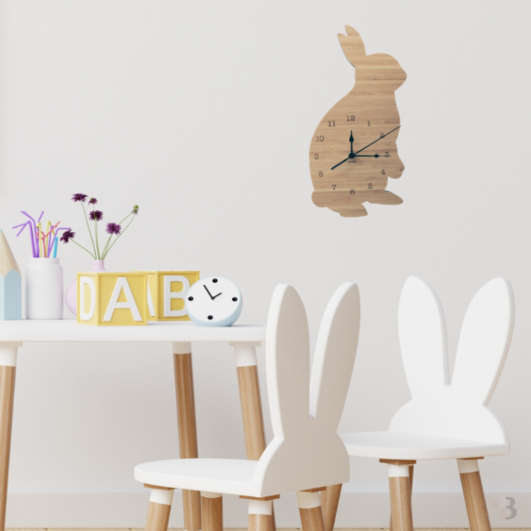 Bamboo Wall Clock - Rabbit | Afterpay | Bamboo Baby & Kids