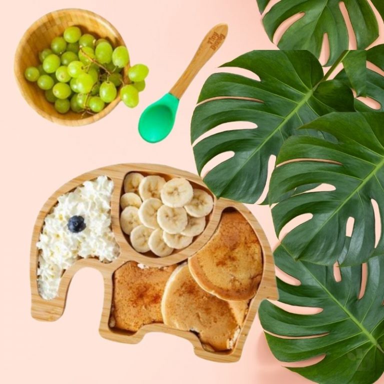 Bamboo Elephant Plate, Bowl & Spoon Set |Baby Toddler Dinnerware